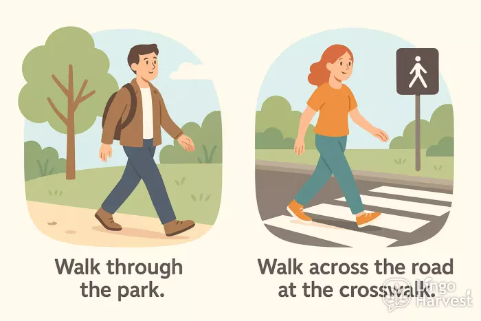 Movement Prepositions: up / down / across / through Explained
