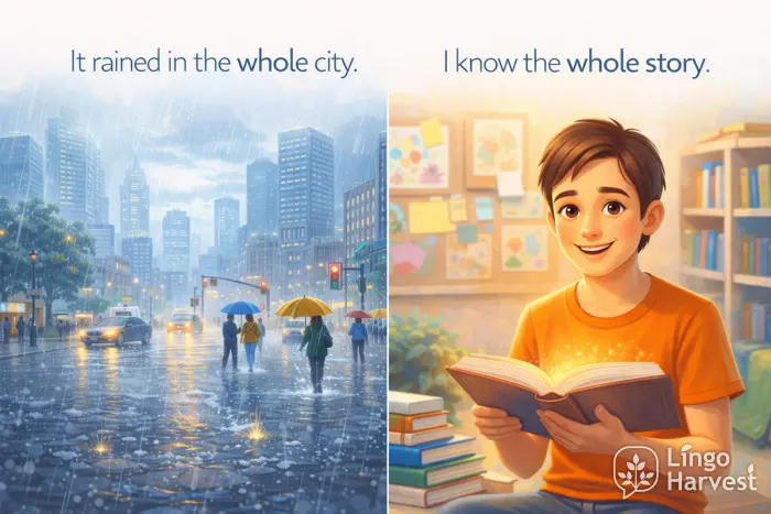 All vs Whole in English: How to Express Complete Amounts Correctly