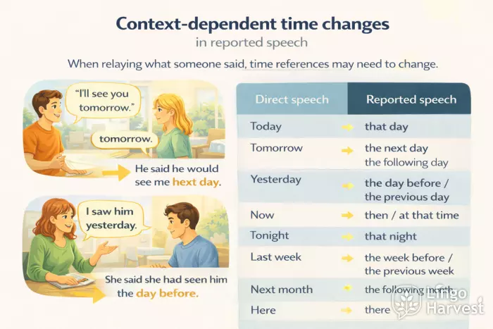 Time Expressions in Reported Speech: Rules and Examples